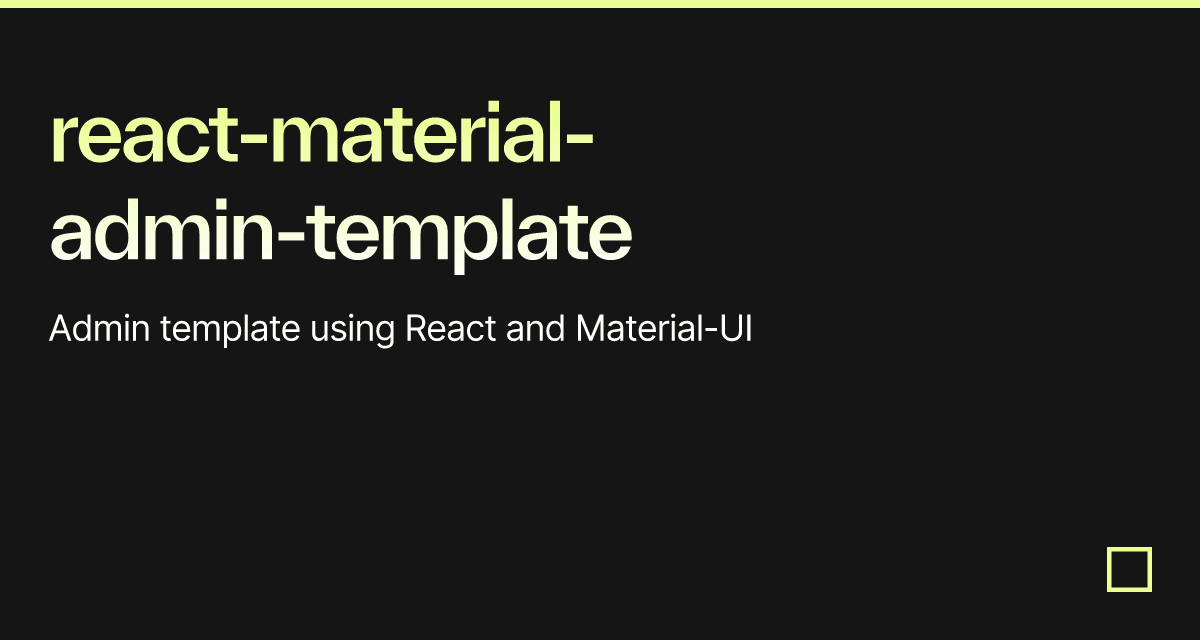 react-material-admin-template - Codesandbox