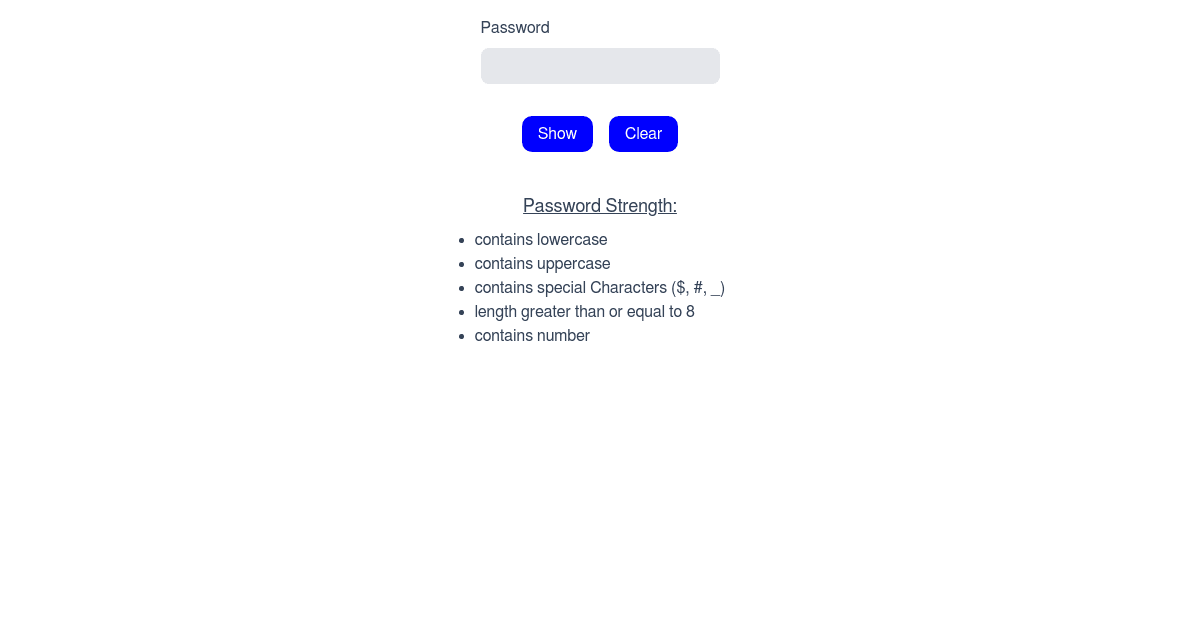 React Password Strength Codesandbox