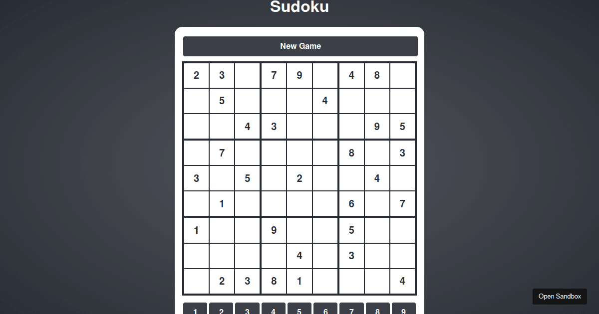 react sudoku - Codesandbox