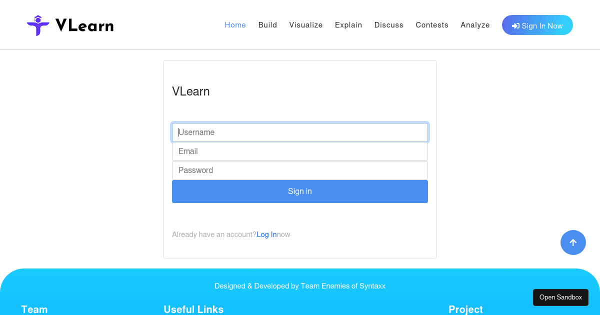 vlearn - Codesandbox