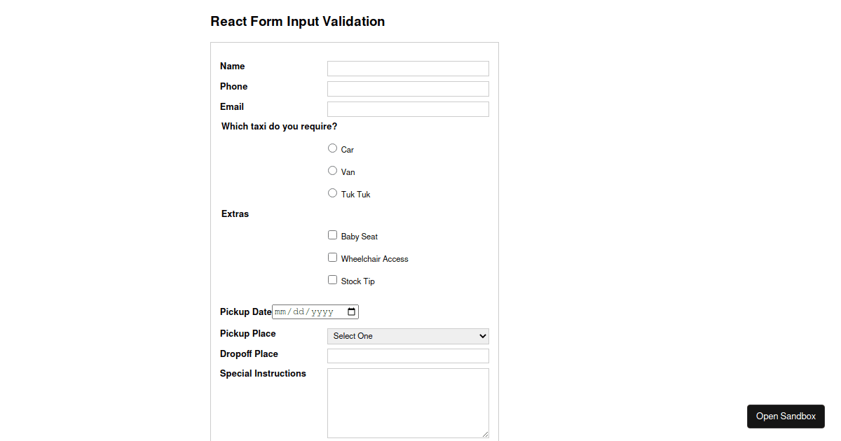 react-form-input-validation-demp - Codesandbox