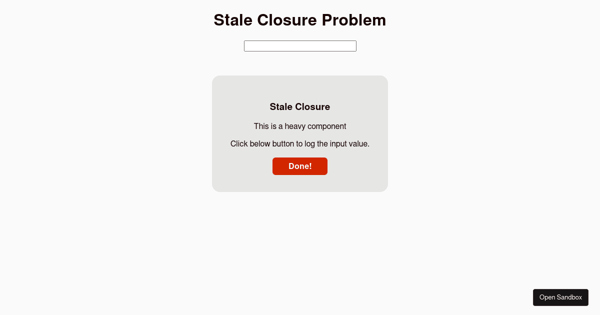Stale-Closure-Problem - Codesandbox