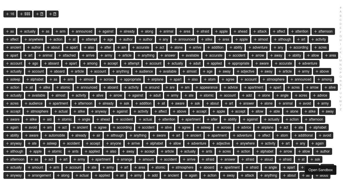 alphabet-list-demo - Codesandbox