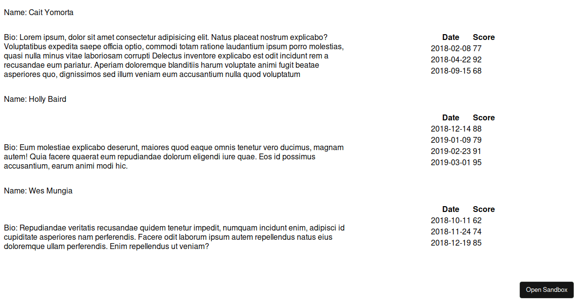 students - Codesandbox