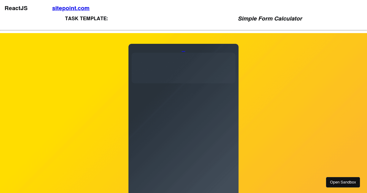 task_SimpleFormCalculator-cra - Codesandbox