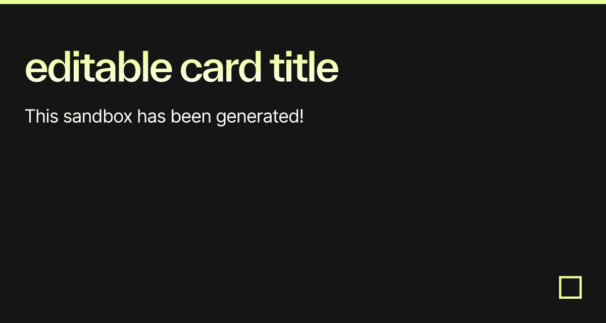 editable card title - Codesandbox
