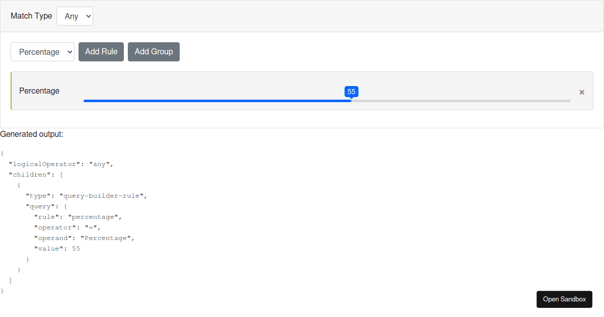 Vue Query Builder Demo - Custom Component - Codesandbox