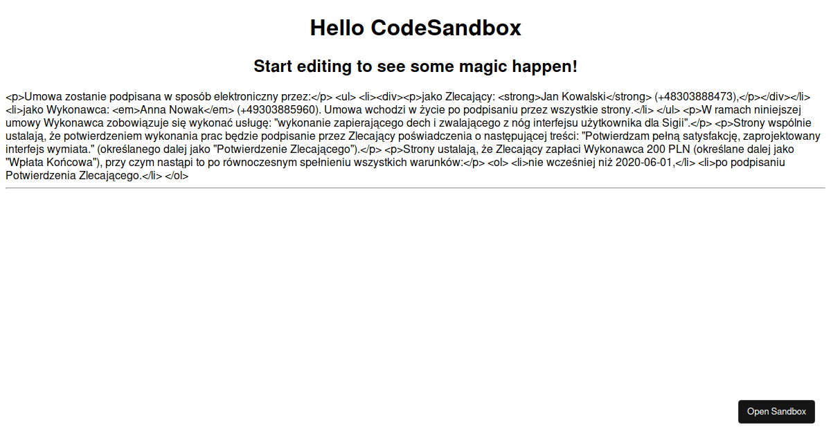 Content -> Markdown -> Wrapper - Codesandbox