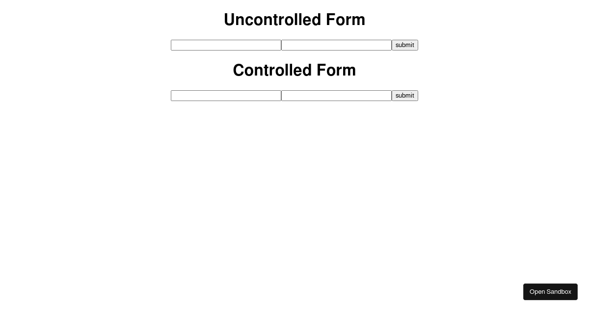 React-Controlled-Uncontrolled-Inputs - Codesandbox React-Controlled-Uncontrolled-Inputs - Codesandbox