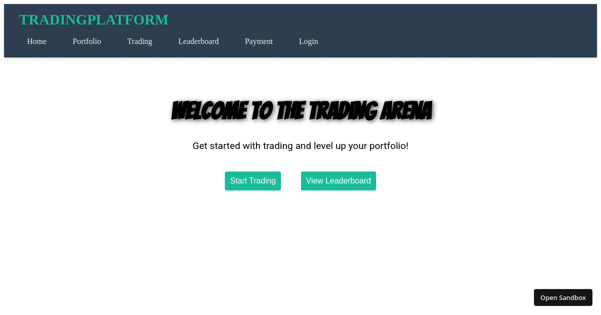 Trading simulator - Codesandbox