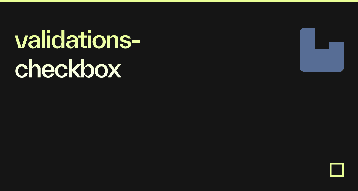 validations-checkbox - Codesandbox