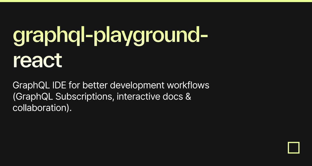 Graphql Playground React Codesandbox