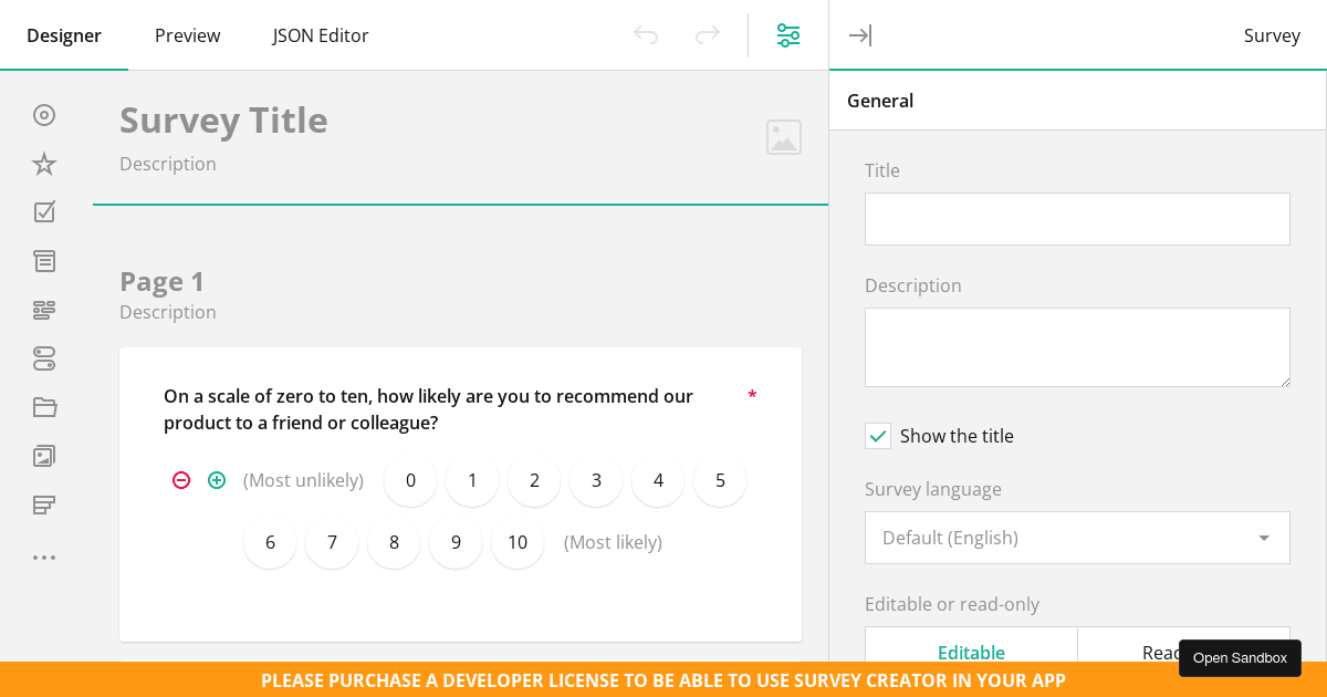surveyjs-creator-vue - Codesandbox