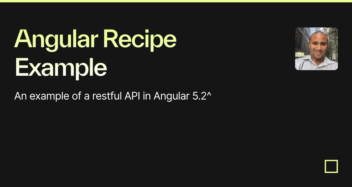 Angular Recipe Example - Codesandbox