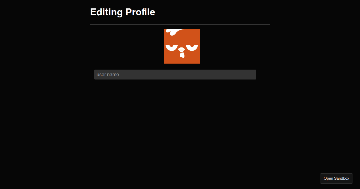 Edit Profile - Codesandbox