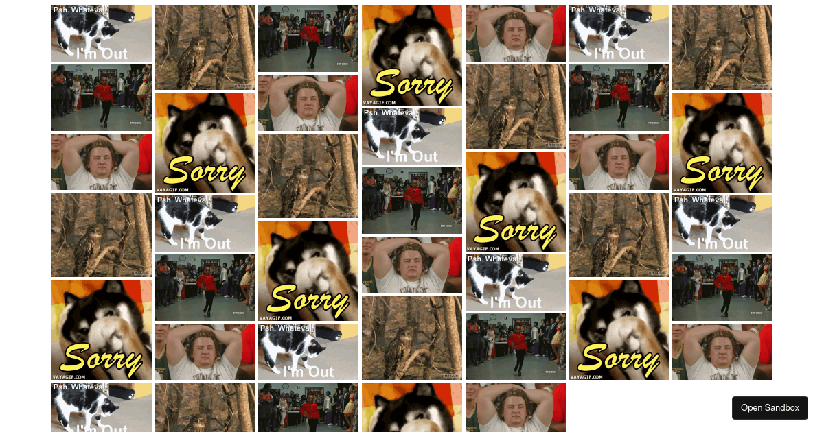 react-staggered-grid demo (forked) - Codesandbox
