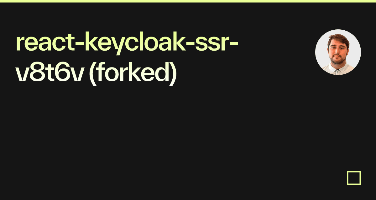 react-keycloak-ssr-v8t6v (forked) - Codesandbox
