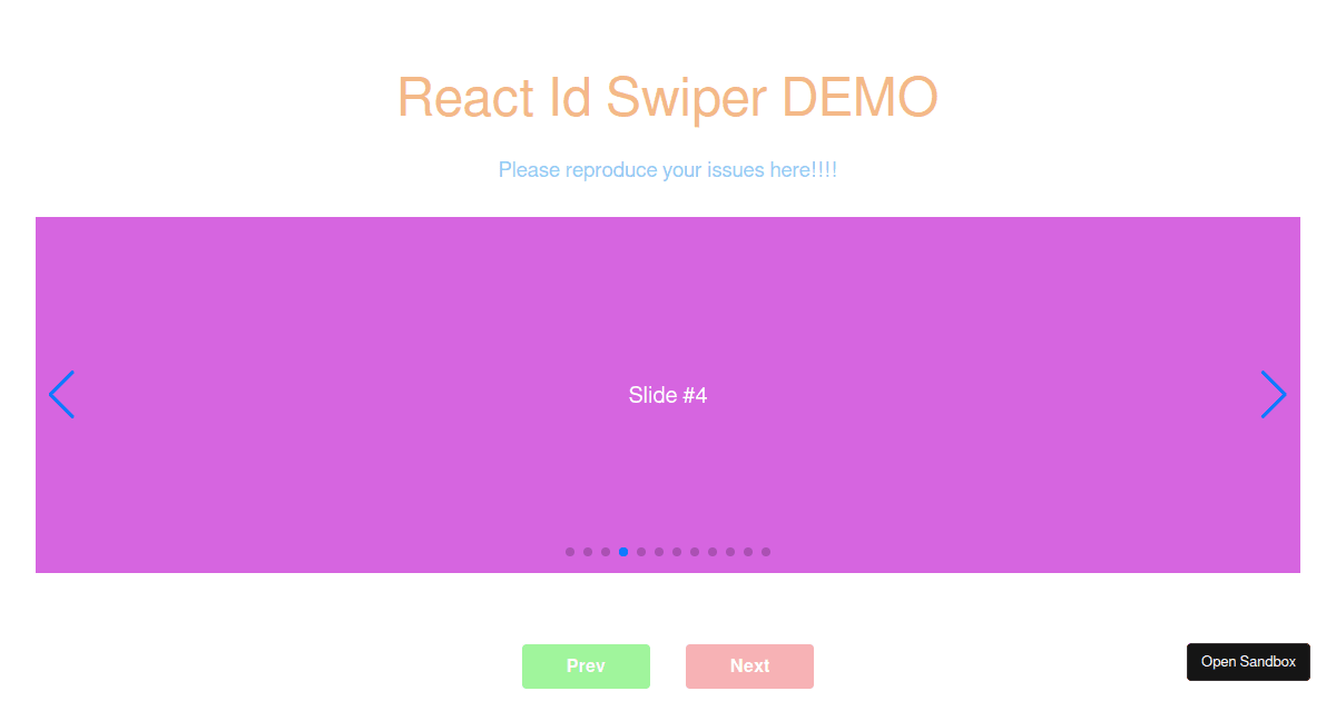 ReactIdSwiper - DEMO - Codesandbox