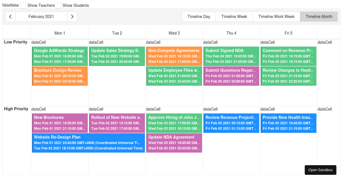 Timelines Devextreme Scheduler Forked Codesandbox