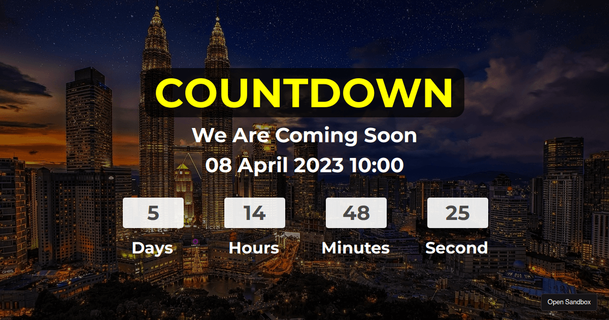 CountDown Application - Codesandbox