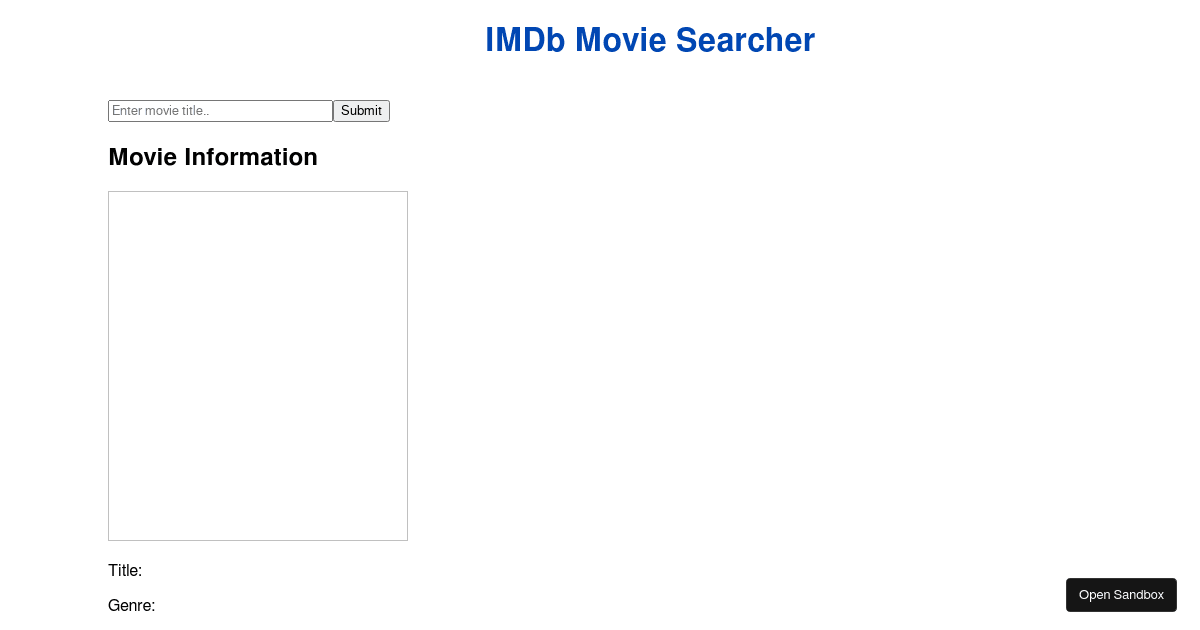 IMDB - Codesandbox