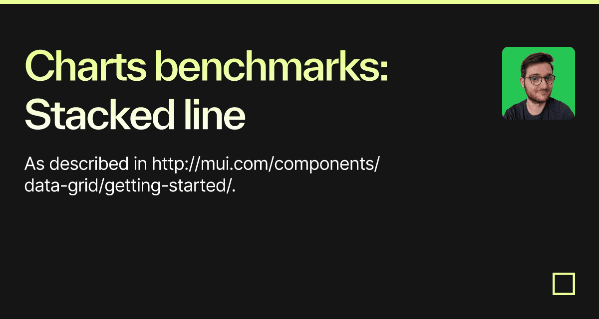 Charts benchmarks: Stacked line - Codesandbox