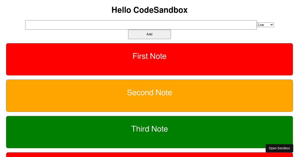 React Typescript Codesandbox