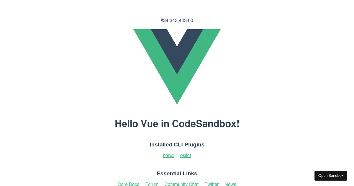Vue Template - Codesandbox