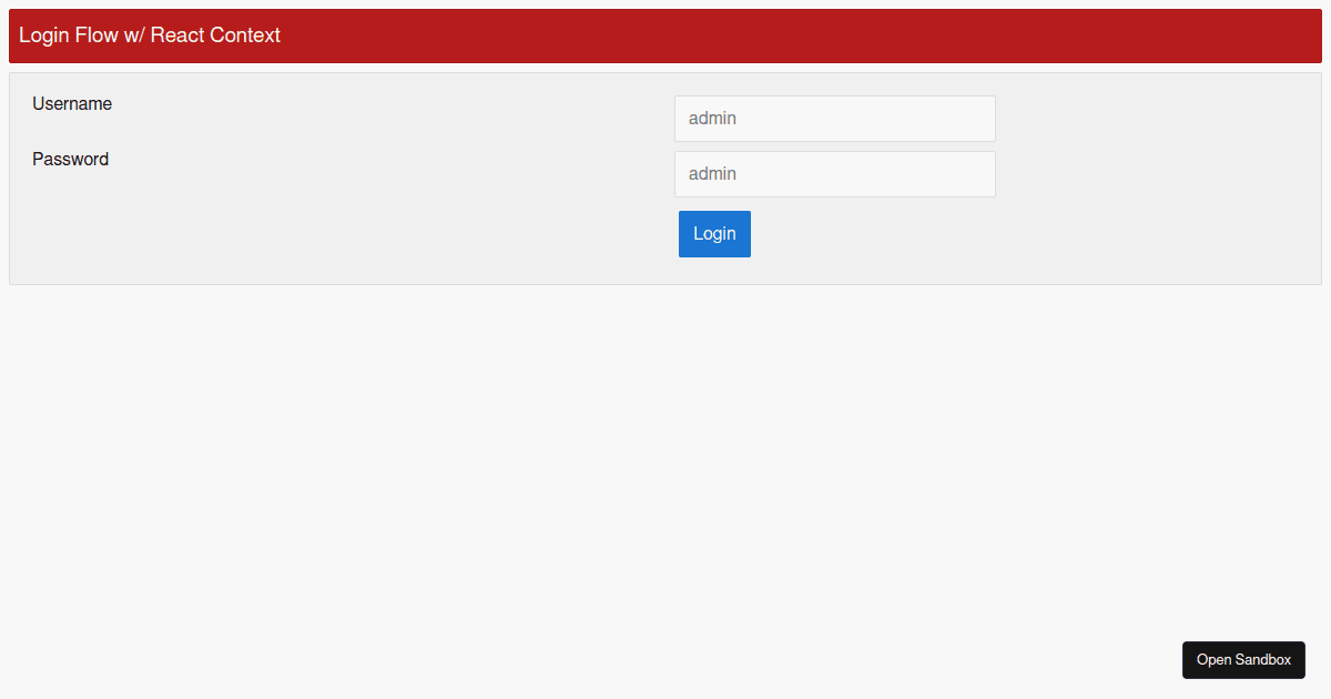 Login Flow w/ React Context API - Codesandbox Login Flow w/ React Context API - Codesandbox