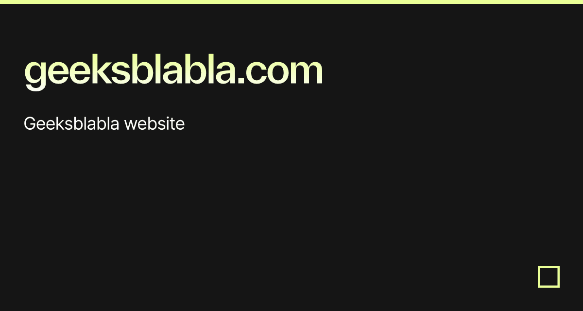 geeksblabla.com - Codesandbox