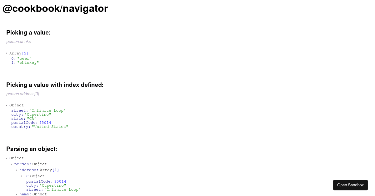 Cookbookdot Notation Codesandbox