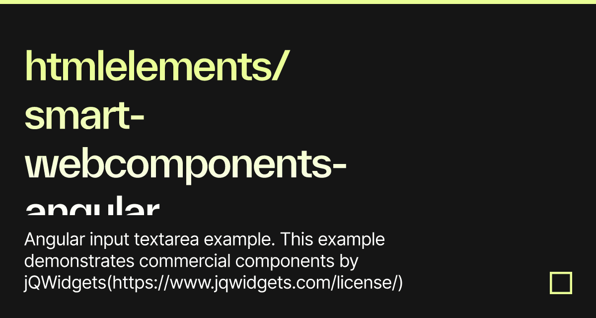 htmlelements/smart-webcomponents-angular - Codesandbox