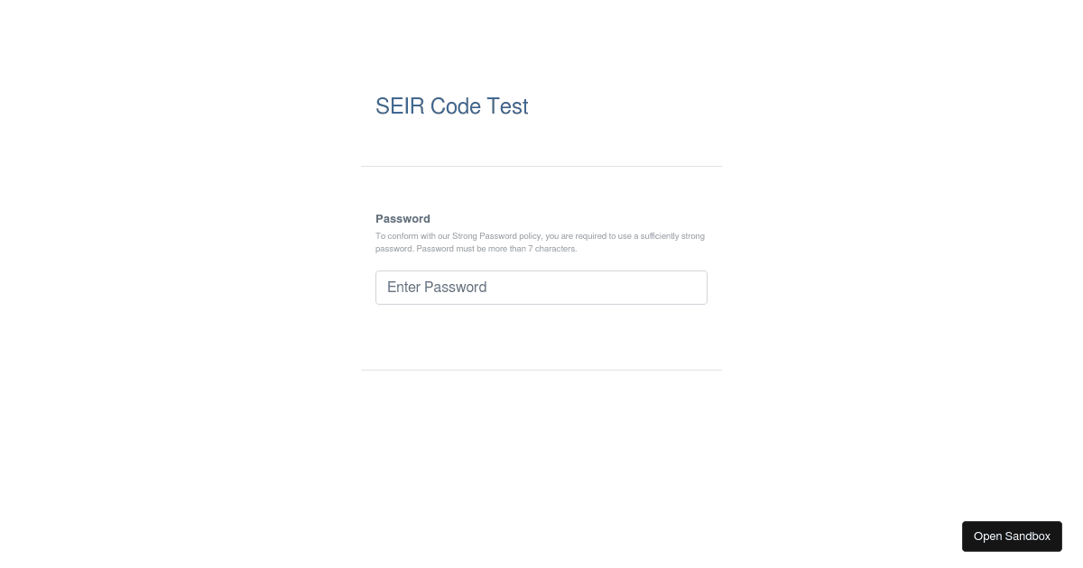 Password Strength React Codesandbox