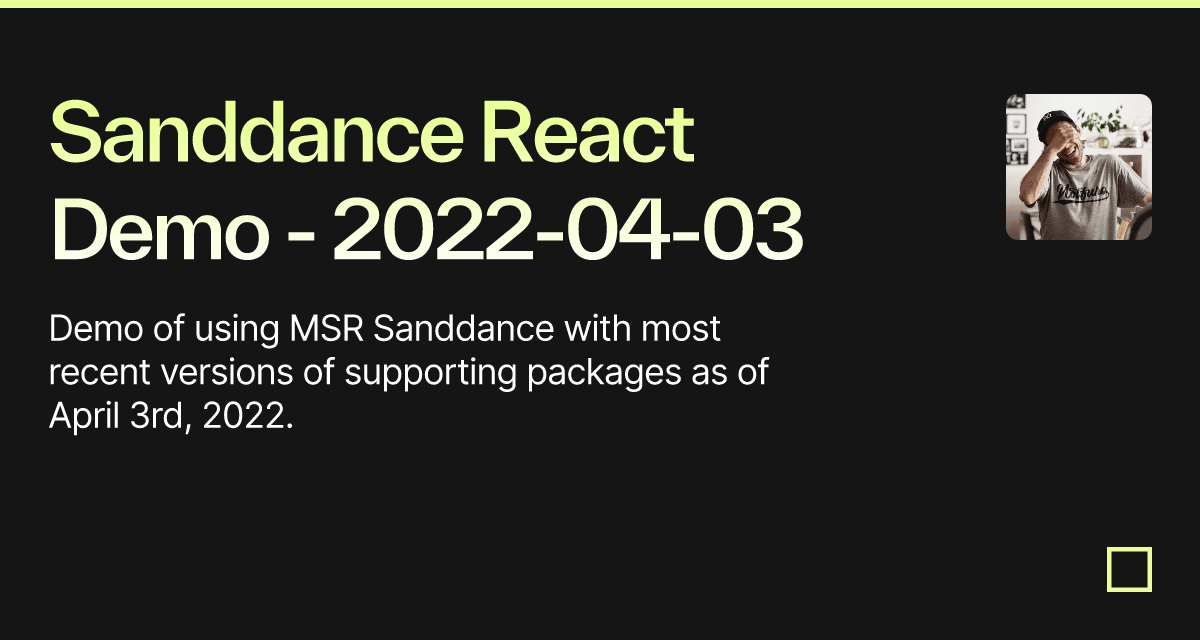 Sanddance React Demo - 2022-04-03 - Codesandbox