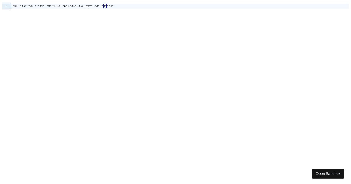 React Codemirror Range Error Forked Codesandbox