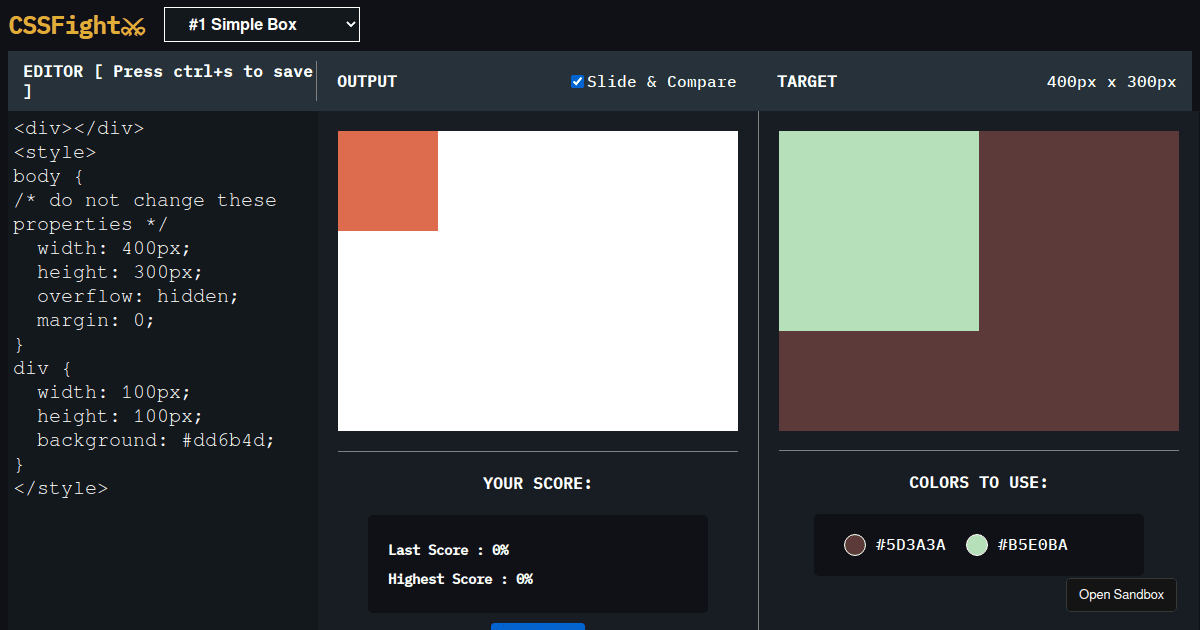 css-fight (forked) - Codesandbox
