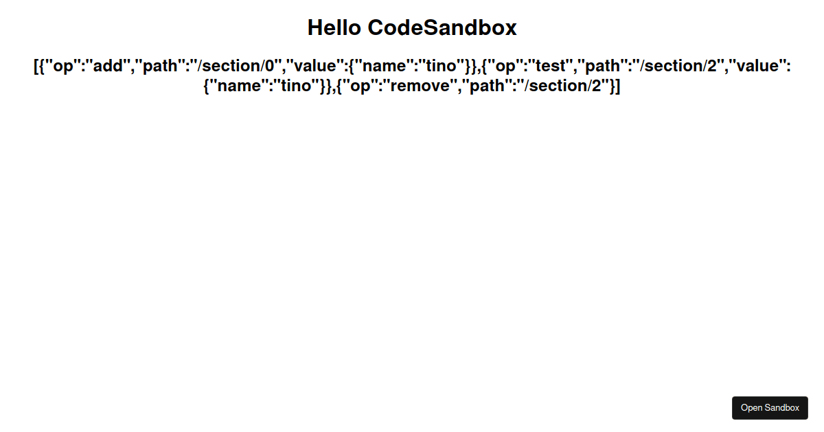 测试各种json Diff Codesandbox