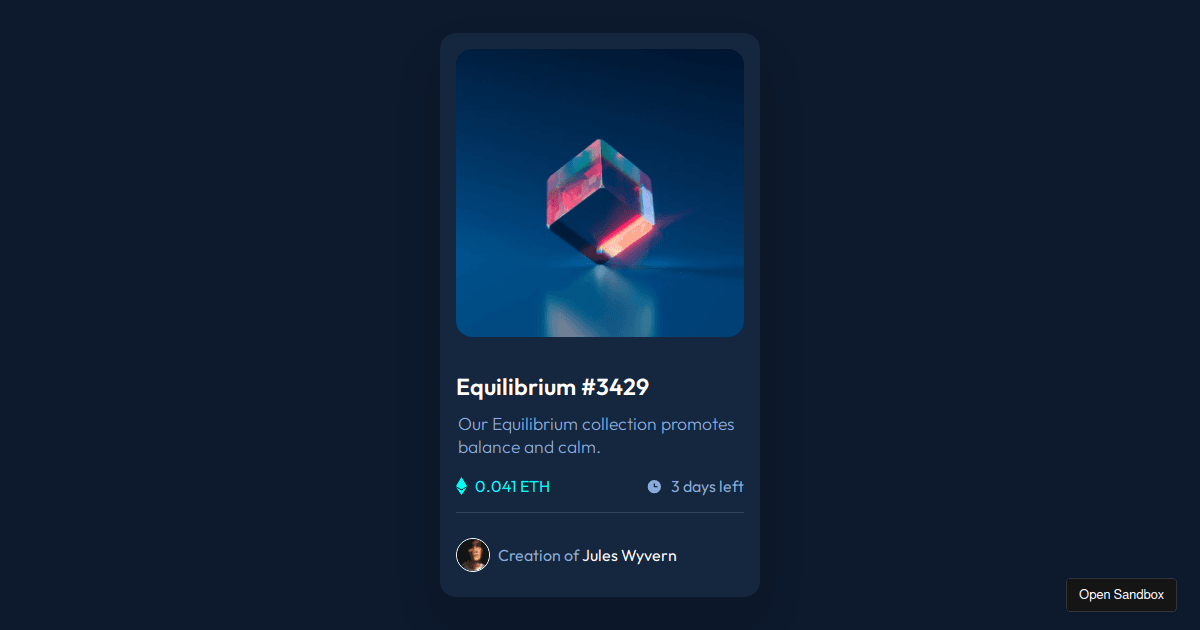 Nft Preview Card Component Last Version Codesandbox
