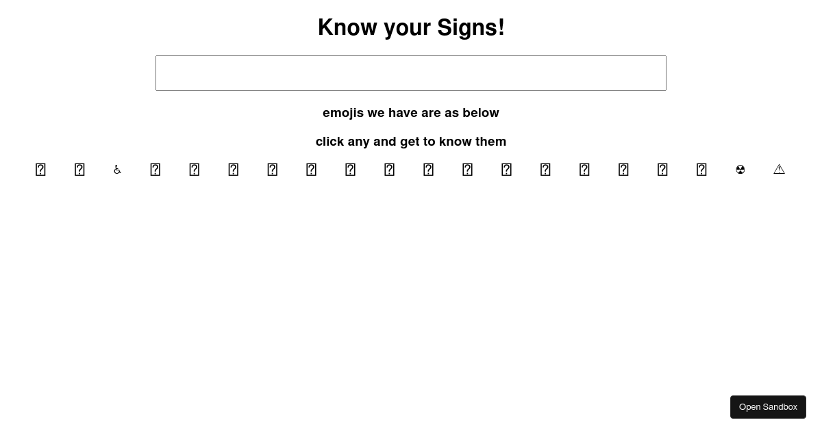 Know your Signs - Codesandbox