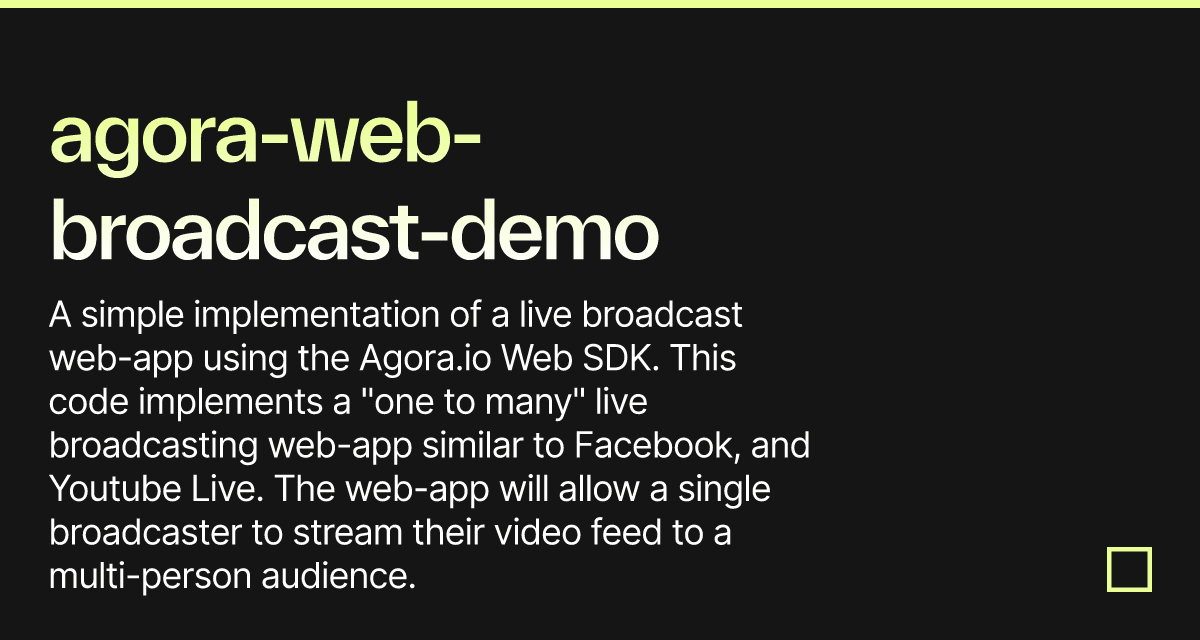 agora-web-broadcast-demo - Codesandbox