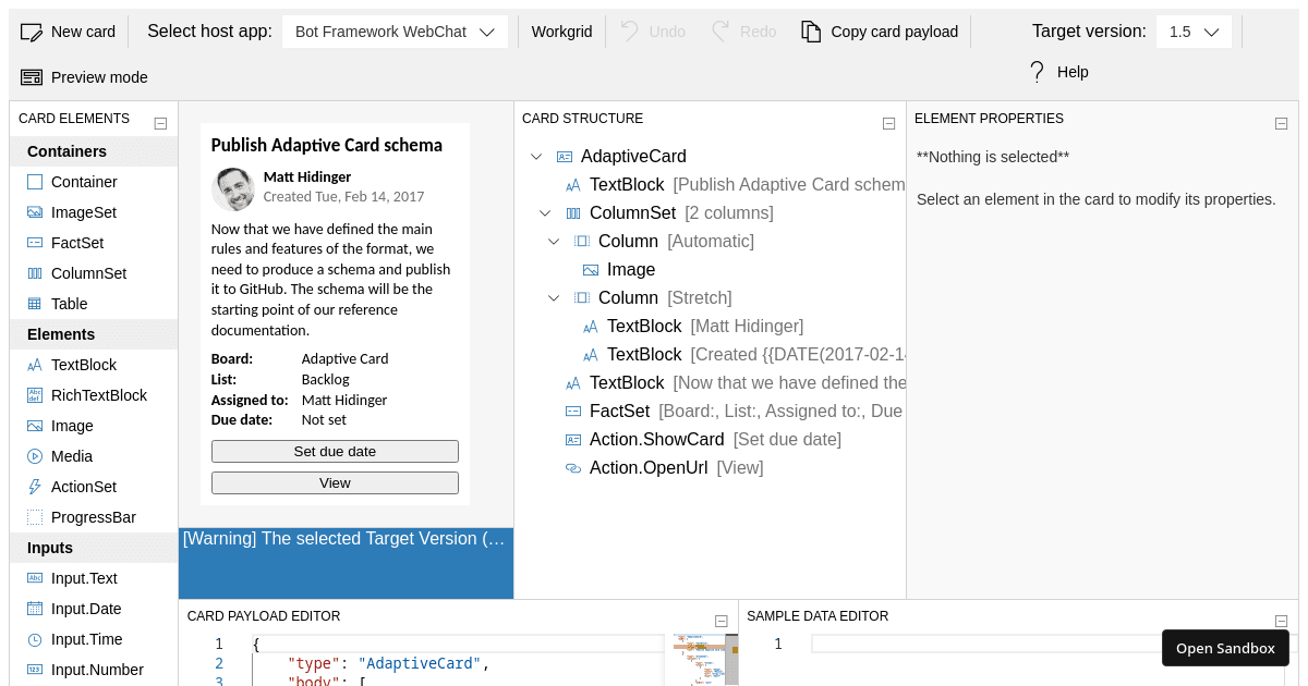 adaptive-card-designer-poc (forked) - Codesandbox