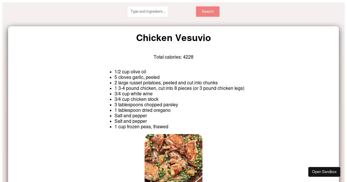 recipe-app - Codesandbox