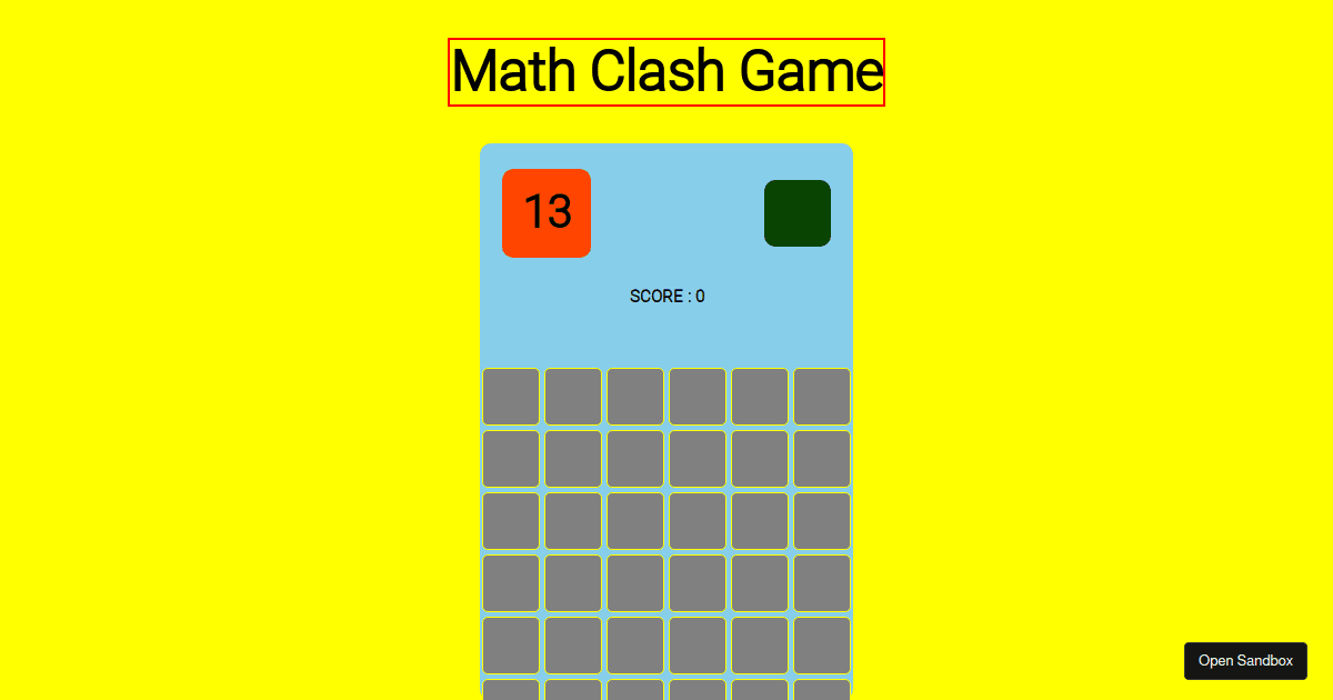 math clash game - Codesandbox