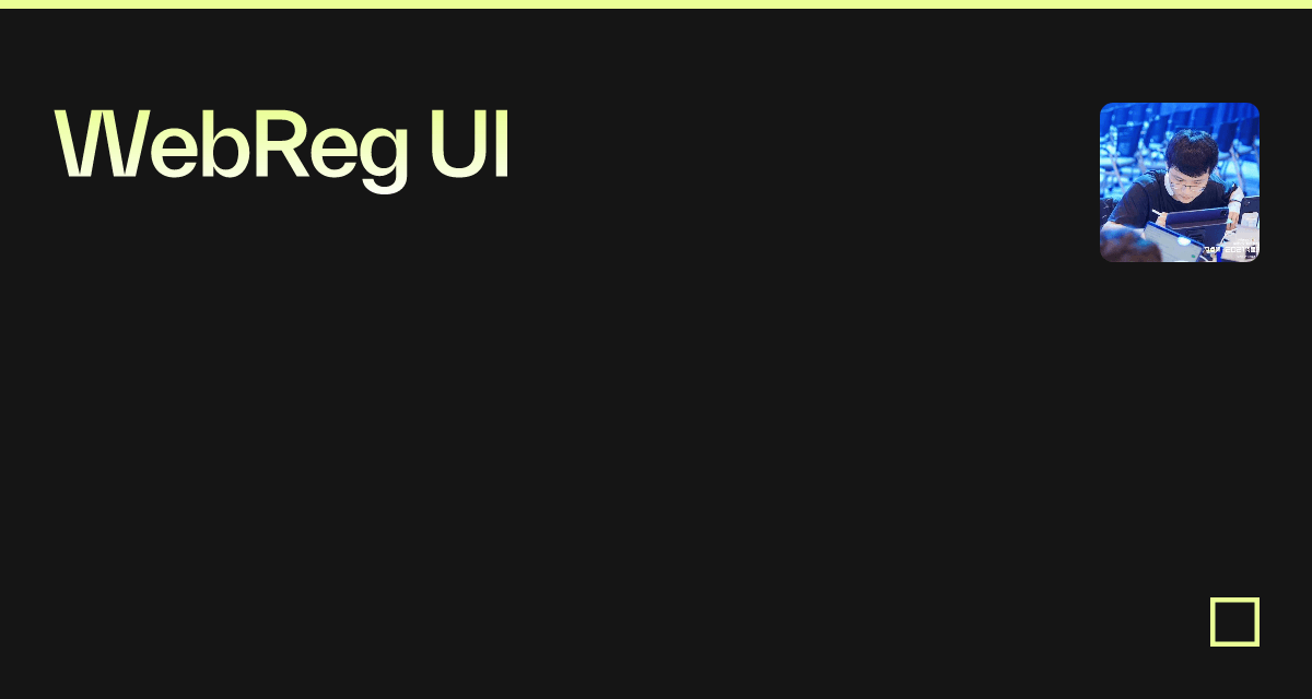 WebReg UI - Codesandbox