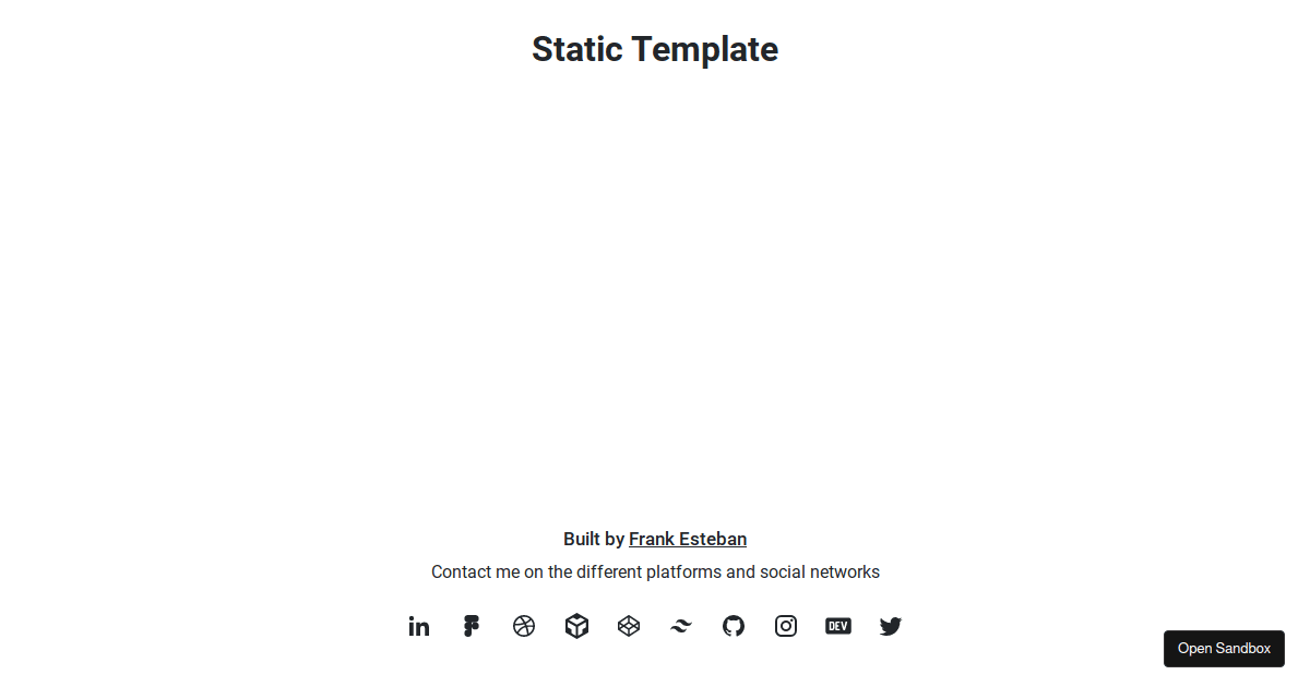 Static template - Codesandbox
