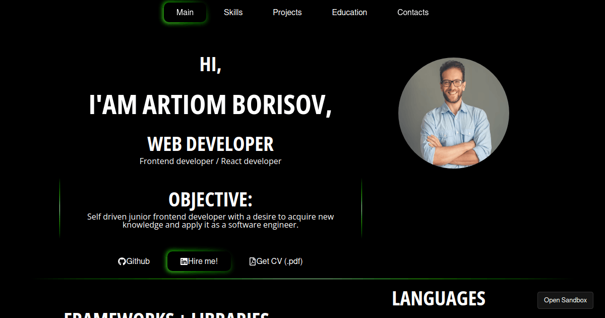 portfolio - Codesandbox