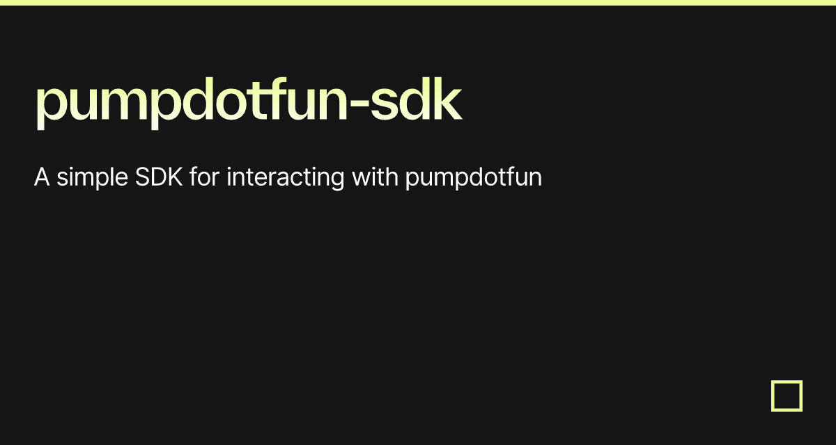 pumpdotfun-sdk - Codesandbox