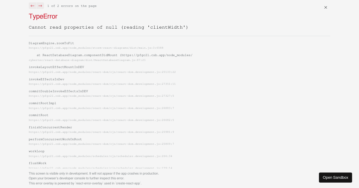 React Database Diagram Codesandbox