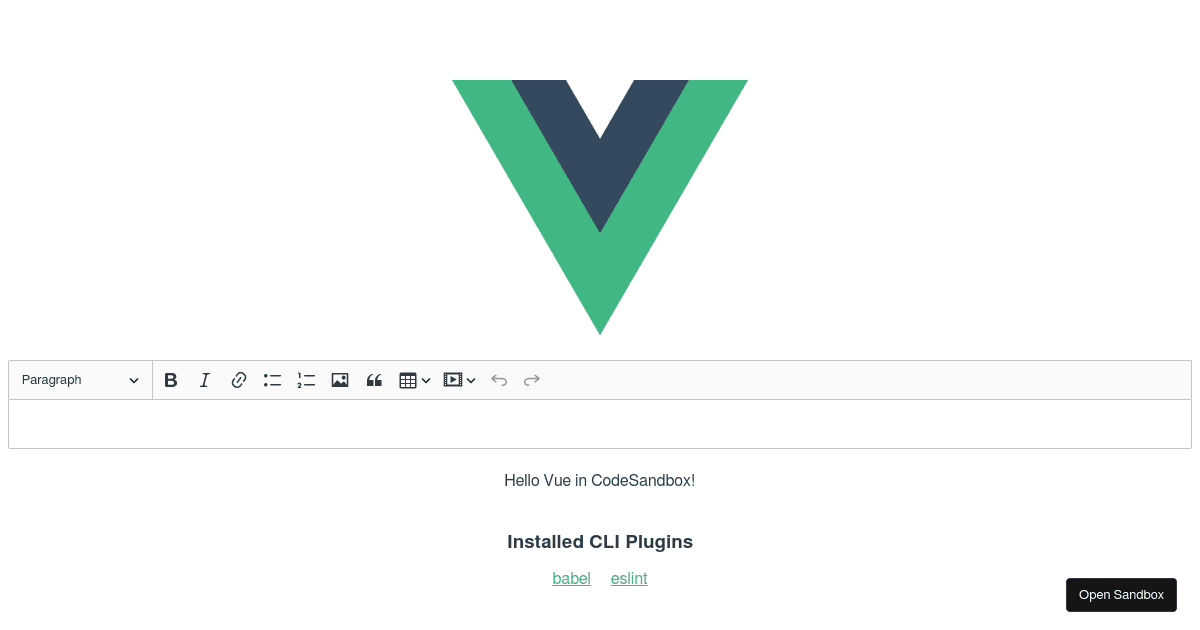 Vue Template Codesandbox