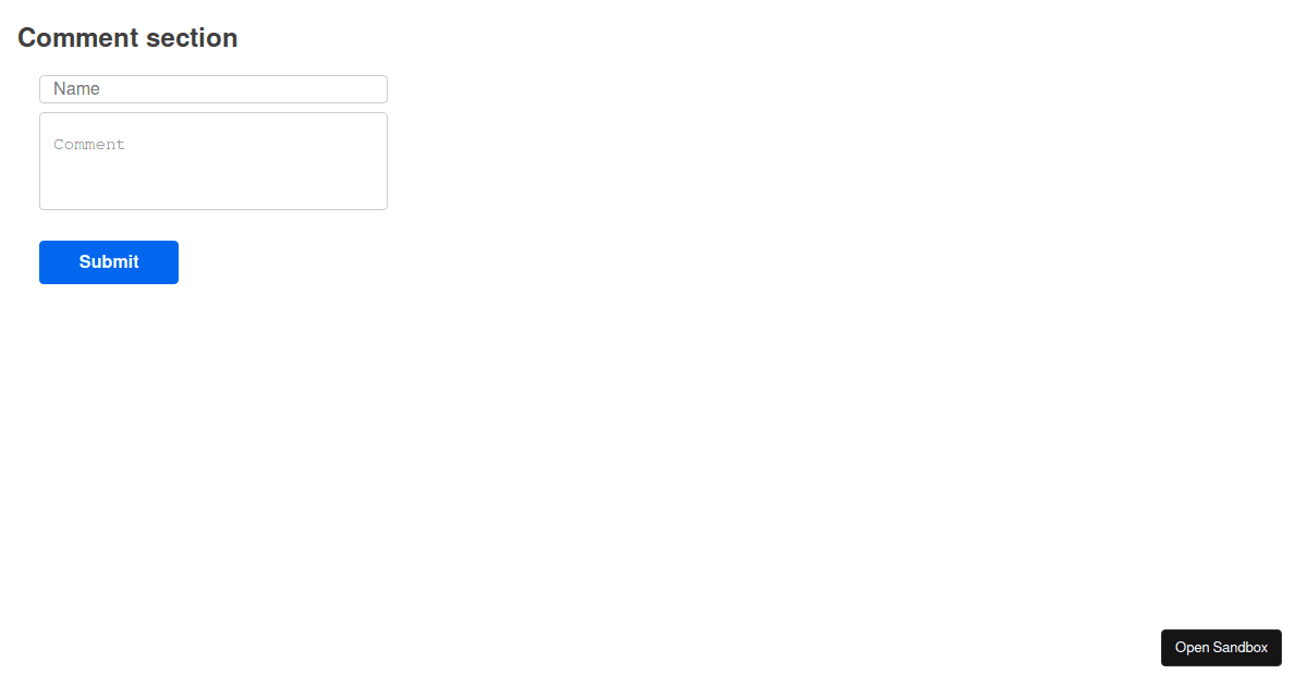 Redux-Comment section-example version - Codesandbox